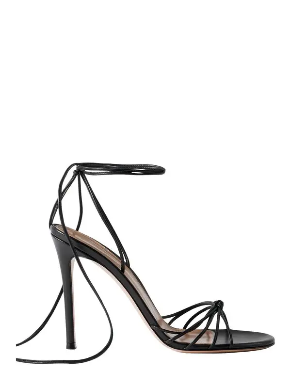 GIANVITO ROSSI 105 Lace-up Leather Sandals - Black
