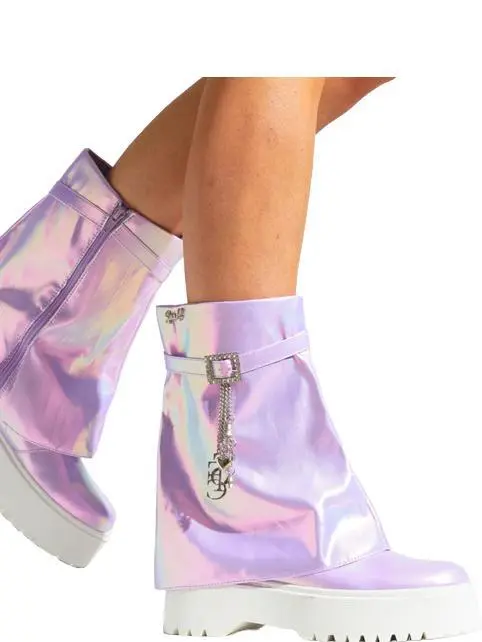 SPARKL Stella Combat Boots - Purple