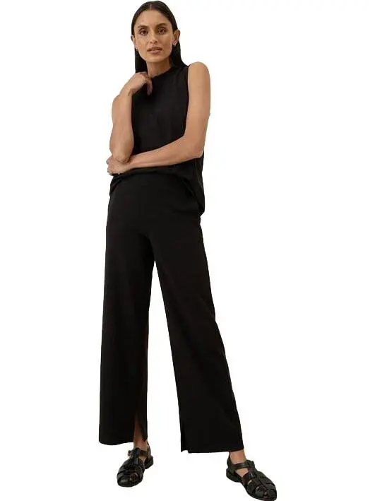 PACT Organic Cotton Airplane Wide Leg Pant - Black