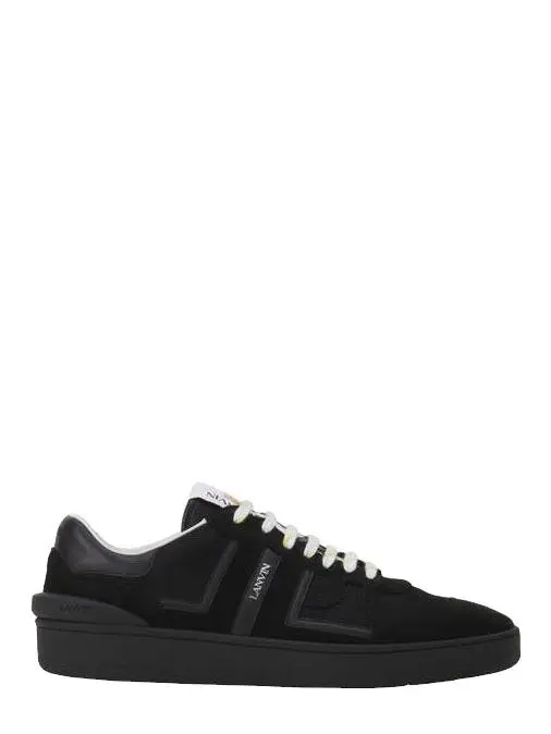 LANVIN Clay Leather And Mesh Sneakers - Black