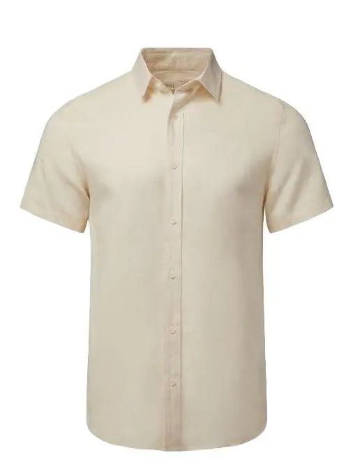 Onia Standard Short Sleeve Linen Shirt - Oat