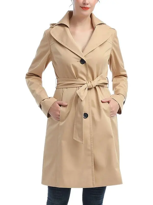 KIMI + KAI Hooded Trench Coat - Tan