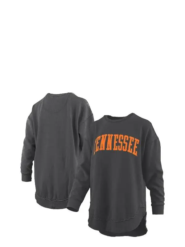 PRESSBOX Tennessee Volunteers Melange Poncho Fleece Pullover Sweatshirt - Black