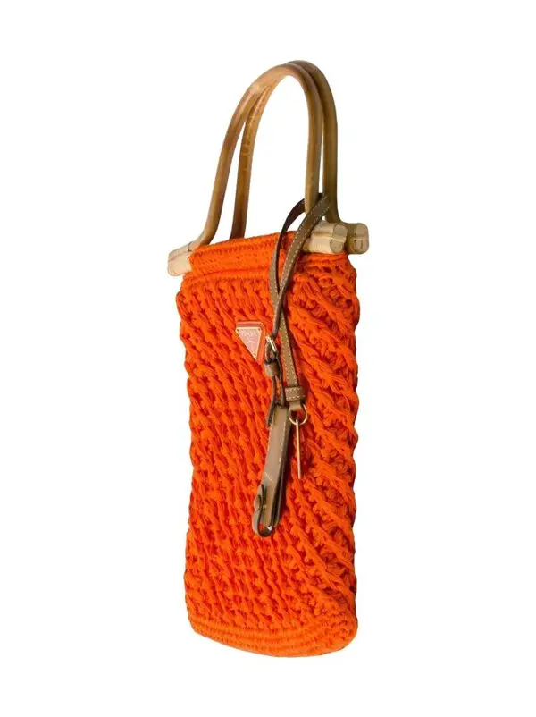 Prada Mini Crochet Tote - Orange