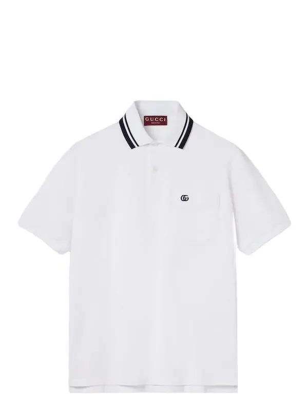 Gucci Cotton Piquet Polo Shirt With Embroidery - White