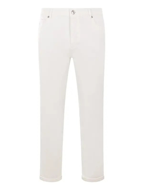 Brunello Cucinelli Stretch Cotton Denim Jeans - White