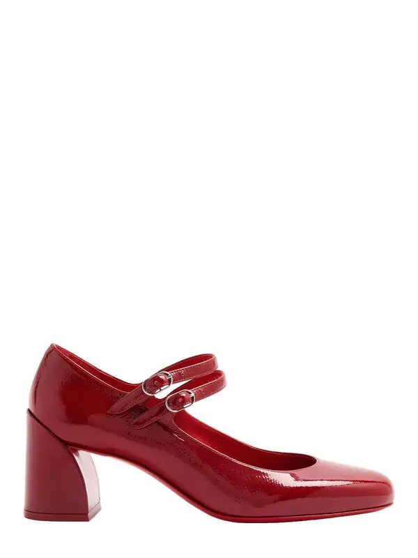 CHRISTIAN LOUBOUTIN Miss Jane 55 Patent Leather Pumps - Red
