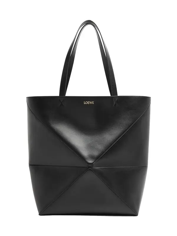 Loewe Puzzle Large Leather Tote - Black