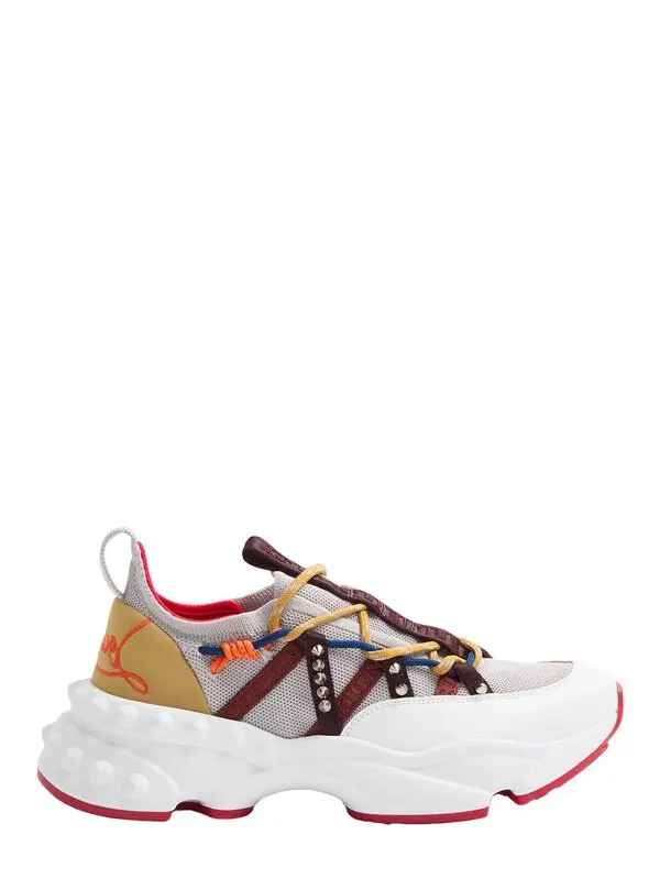 CHRISTIAN LOUBOUTIN Trailnrun Panelled Knit Sneakers - Beige