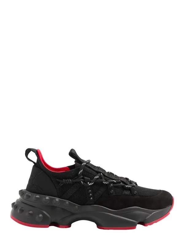CHRISTIAN LOUBOUTIN Trailnrun Panelled Knit Sneakers - Black