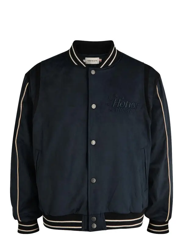 HONOR THE GIFT Velvet Varsity Jacket - Navy