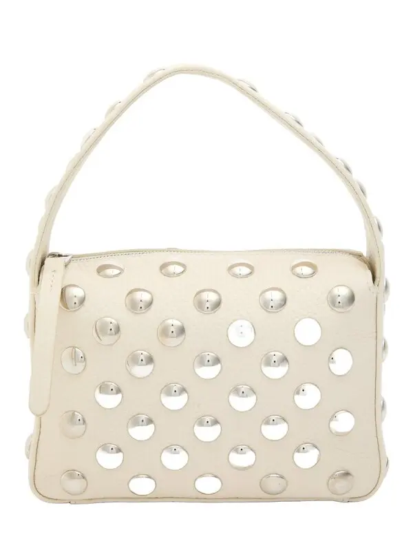Khaite Elena Mini Studded Top Handle Bag - Off White