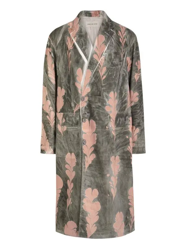 Dries Van Noten Printed Cotton-poplin Coat - Pink