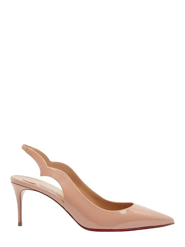 CHRISTIAN LOUBOUTIN Hot Chick 70 Patent Leather Slingback Pumps - Natural