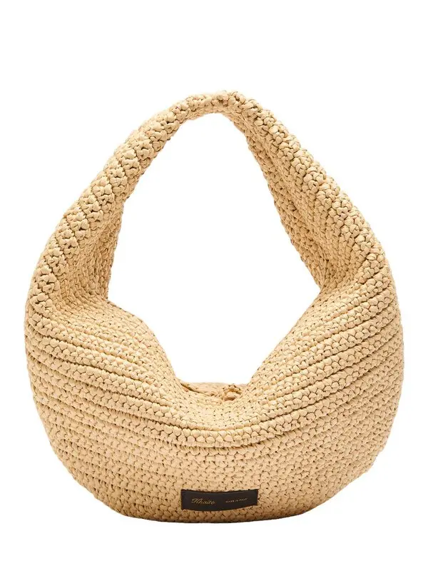 Khaite Olivia Medium Raffia Top Handle Bag - Natural