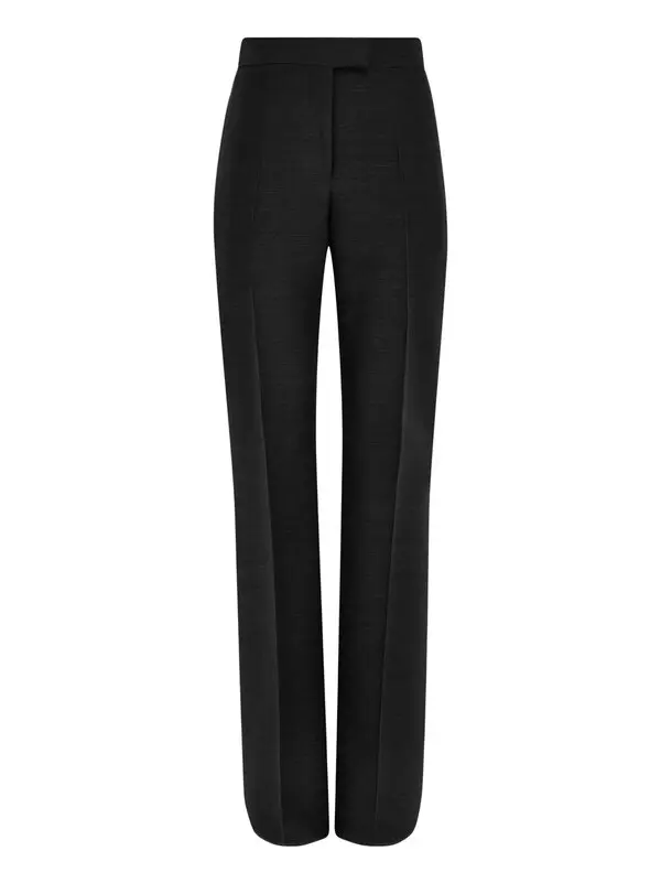 FERRAGAMO Wool Faille Trousers - Black