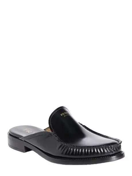 Prada Moc Toe Loafer Mule - Nero