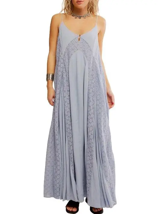 Free People Trail Of Flowers Maxi Sundress - Dried Hydrangea