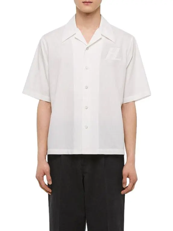 Helmut Lang Boxy Soft Broad Poplin Camp Shirt - White - 100