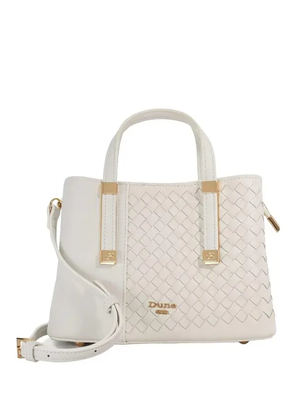 Dune London Faux Leather Top Handle Bag - White/white