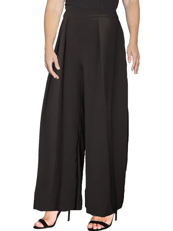 STANDARDS & PRACTICES High-waisted Wide Leg Pants - Black