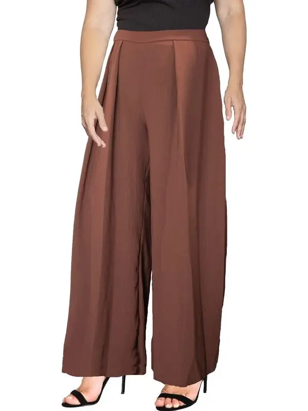 STANDARDS & PRACTICES High-waisted Wide Leg Pants - Rust