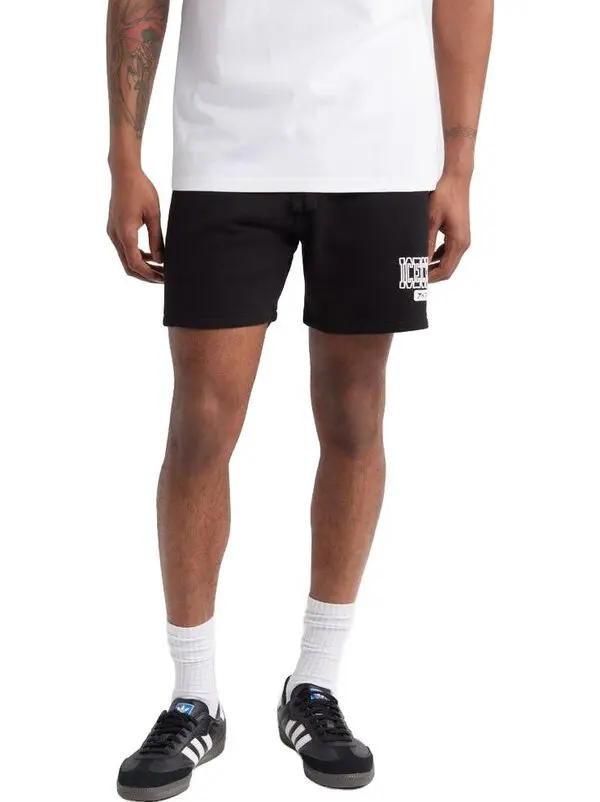 ICECREAM College Cotton Sweat Shorts - Black