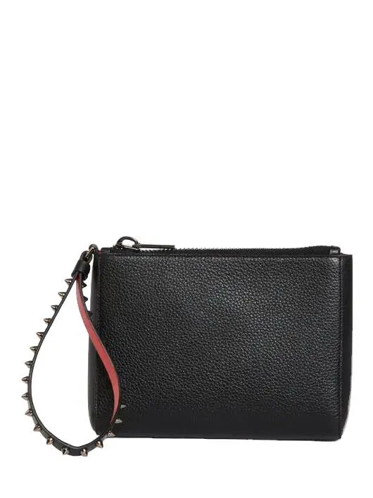 CHRISTIAN LOUBOUTIN Mini Cabata Soft Leather Pouch - Black/ Gun Metal