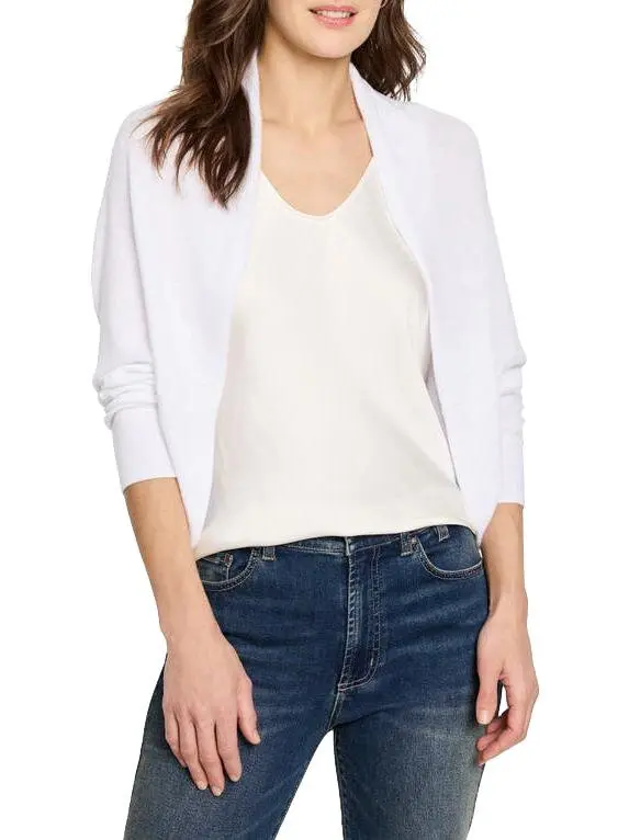 NIC+ZOE Cotton-blend Shrug Cardigan - Paper White