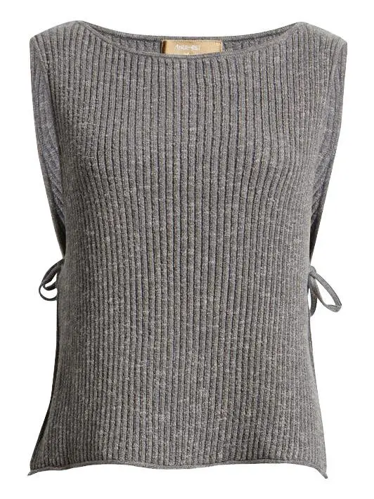 Free People Lizzie Ribbed Sleeveless Sweater - Smoked Pearls Combo
