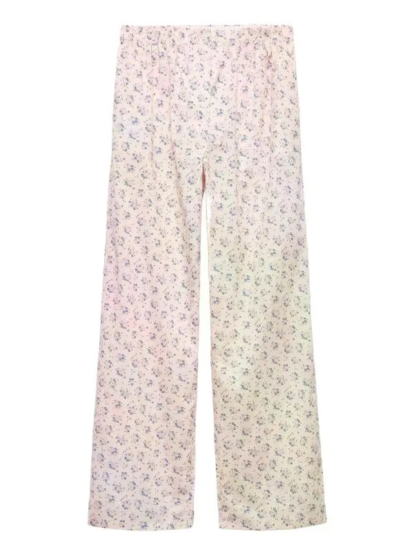 Prada Floral-print Straight Leg Pants - Pink