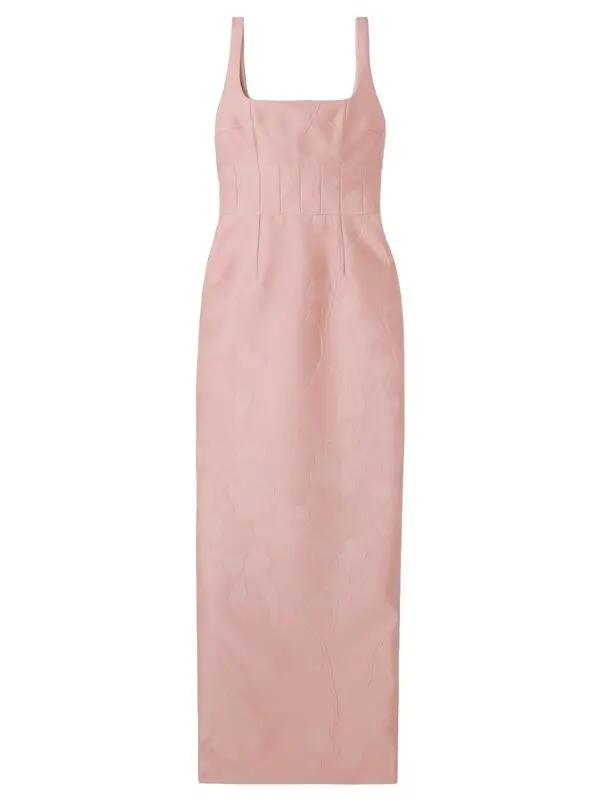 EMILIA WICKSTEAD Megara Paneled Cloqué Maxi Dress - Pink