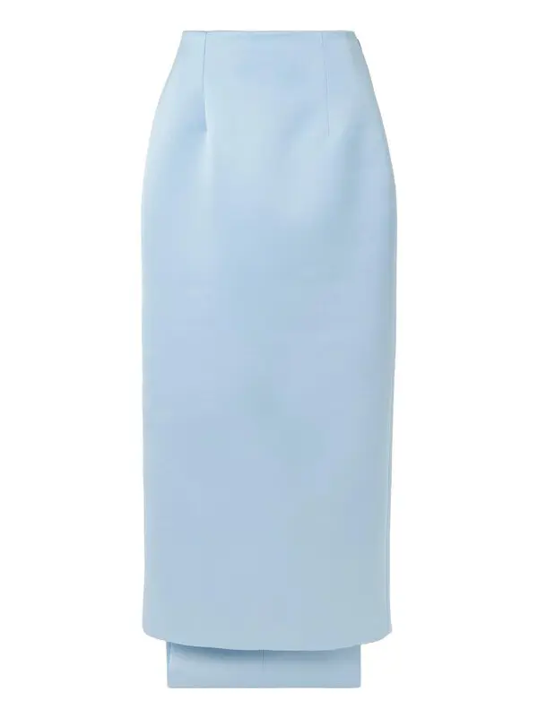 EMILIA WICKSTEAD Harleigh Convertible Duchesse-satin Midi Skirt - Blue
