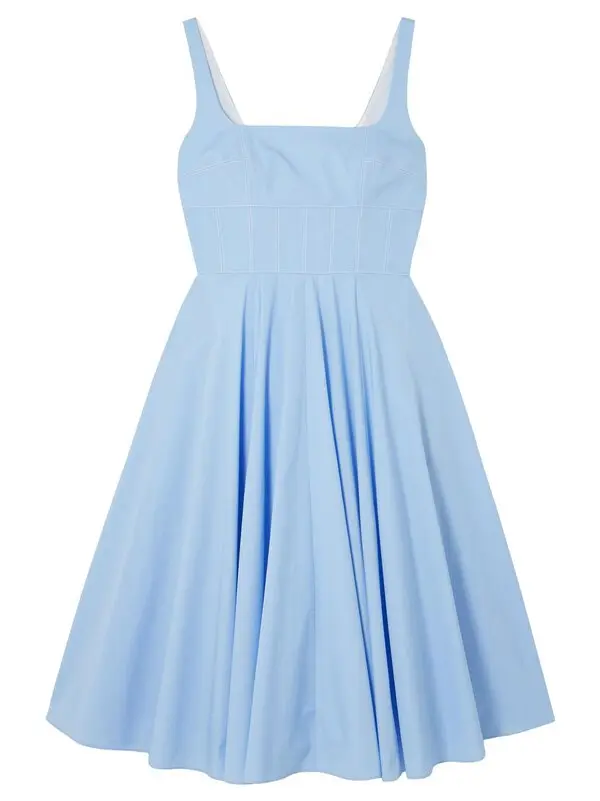 EMILIA WICKSTEAD Nikush Cotton-poplin Midi Dress - Blue