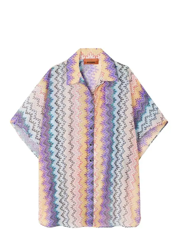 Missoni Printed Cotton And Silk-blend Shirt - Pink