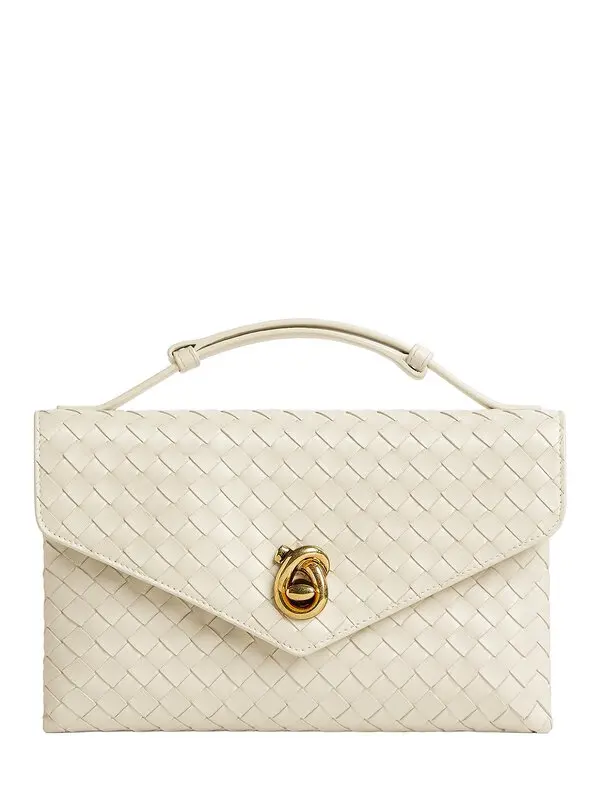 Bottega Veneta Intrecciato Piccolo Cross-body Bag With Knot Lock - Sea Salt