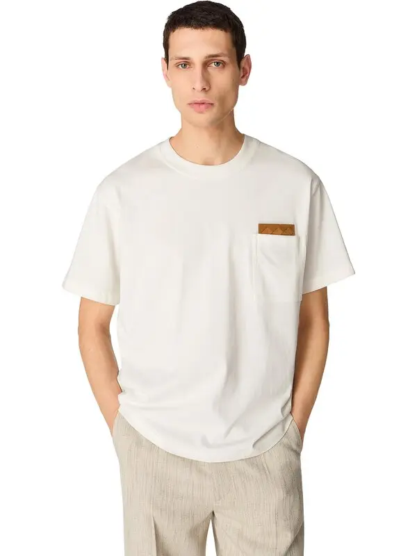 BOTTEGA  VENETA Pima Cotton Jersey T-shirt - Chalk