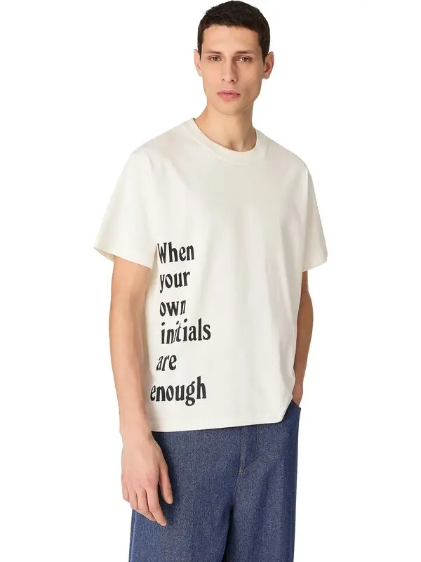 Bottega Veneta Cotton Printed Jersey T-shirt - Chalk