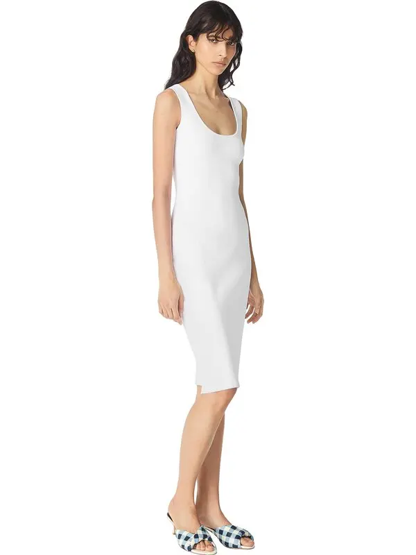 Bottega Veneta Compact Viscose Midi Dress - White