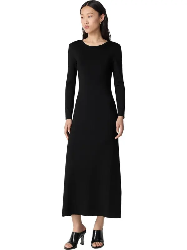 Bottega Veneta Compact Viscose Long Dress - Black