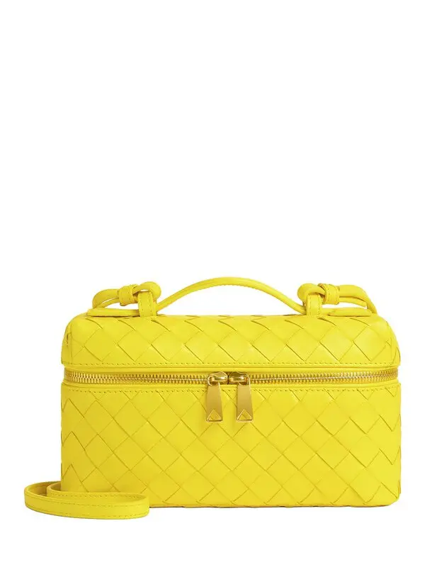 BOTTEGA  VENETA Intrecciato Leather Vanity Case - Sulfur