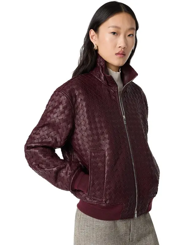 Bottega Veneta Intrecciato Leather Blouson - Jam