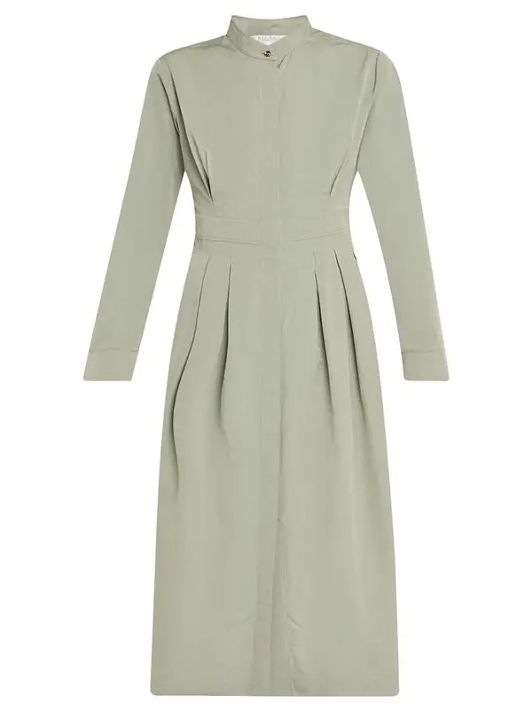 Max Mara Pavia Pleated Cotton Midi Dress - Green