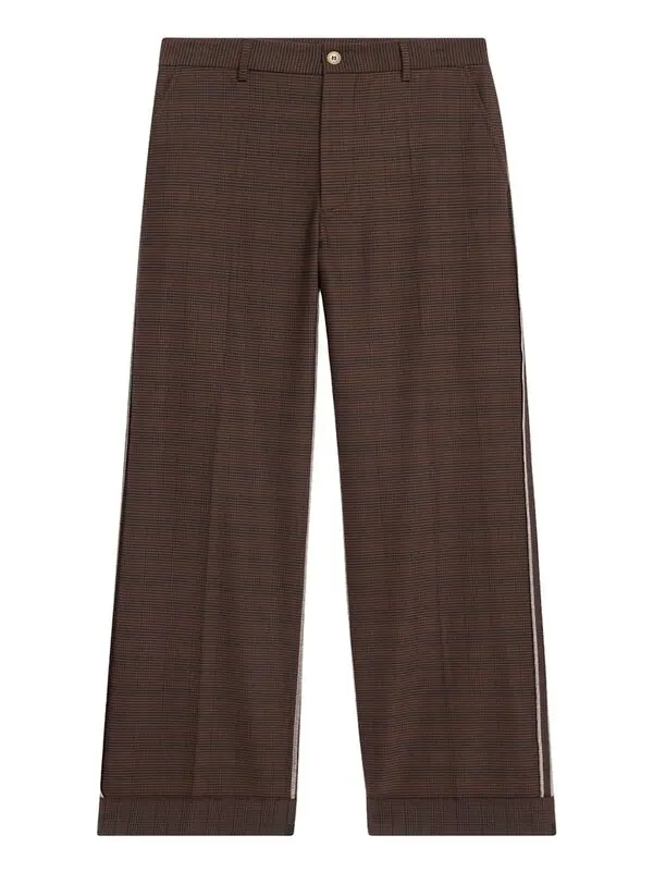 MAISON MARGIELA Plaid Wool-blend Cuffed Pants - Brownblack
