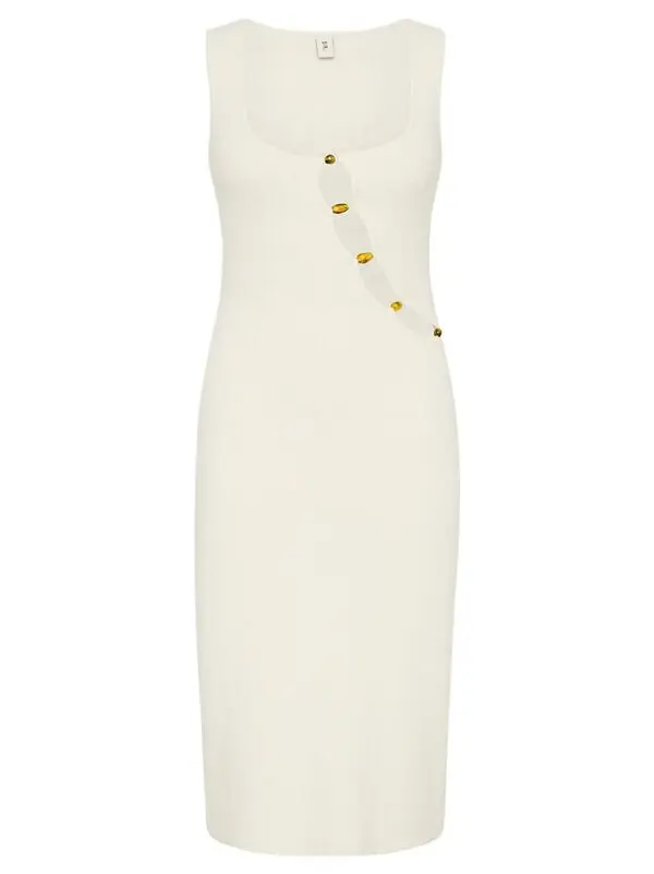 Sir The Label Chiara Beaded Knit Midi Dress - Ivory