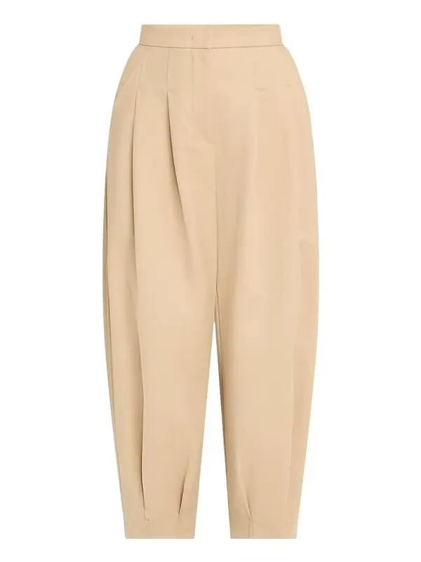 Max Mara Kabuki Pintuck Tapered Leg Trousers - Beige