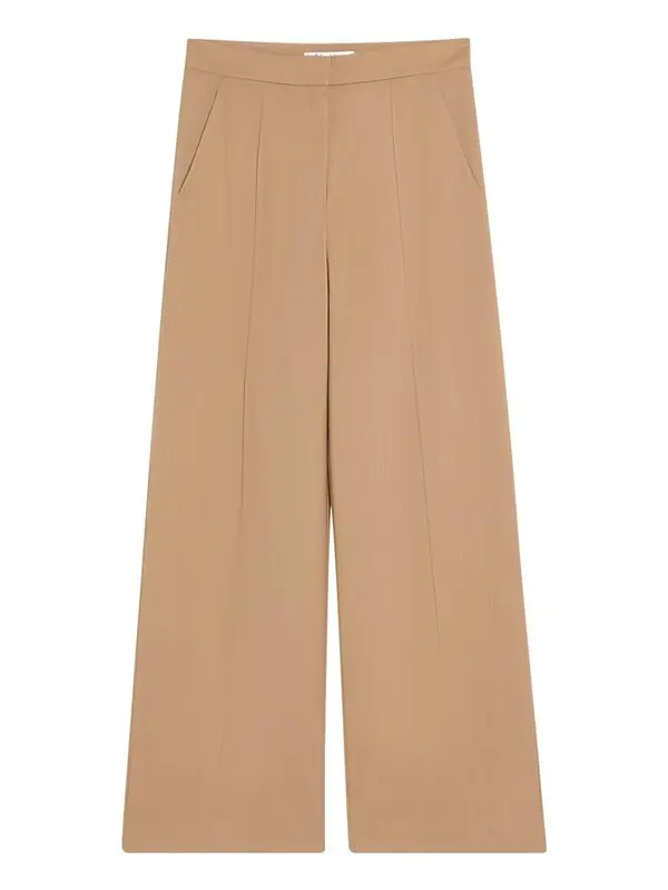 Max Mara Fernet Wide-leg Wool Trousers - Brown