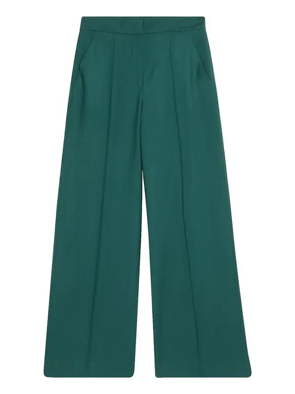 Max Mara Fernet Wide-leg Wool Cashmere Trousers - Green