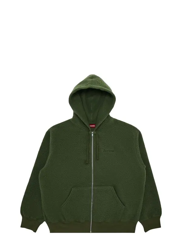 Supreme Pilled Zip Up Hooded Sweatshirt - Green