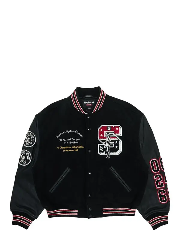 Supreme X Hysteric Glamour Varsity Jacket - Black
